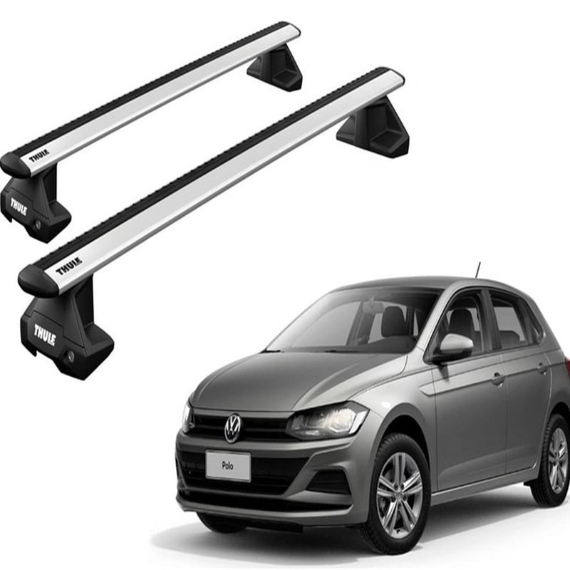 Rack Completo Thule Volkswagen Polo, 5-p Hatch ano 17->21 Teto Normal